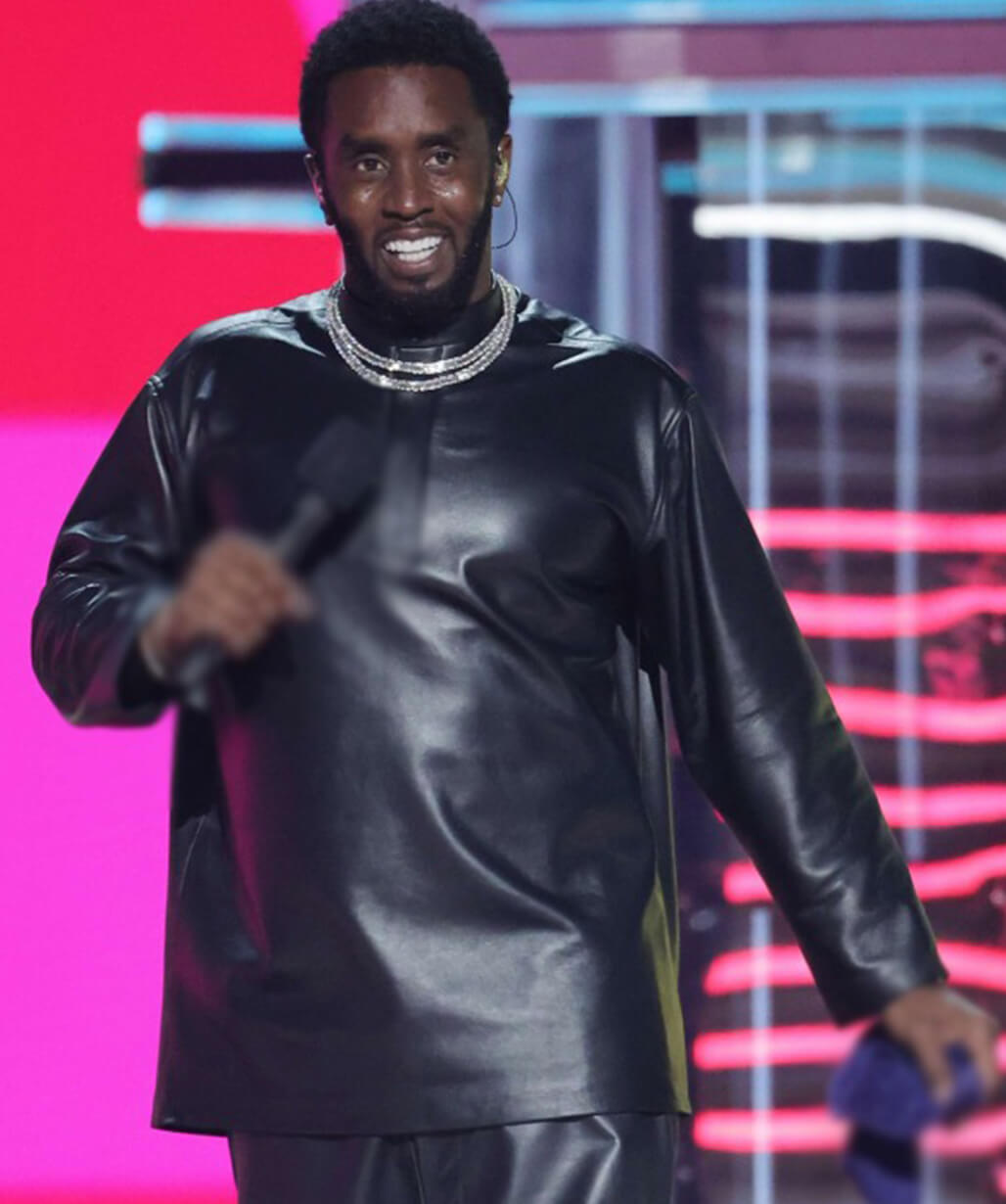 Billboard Music Award Sean Diddy Black Leather Jacket