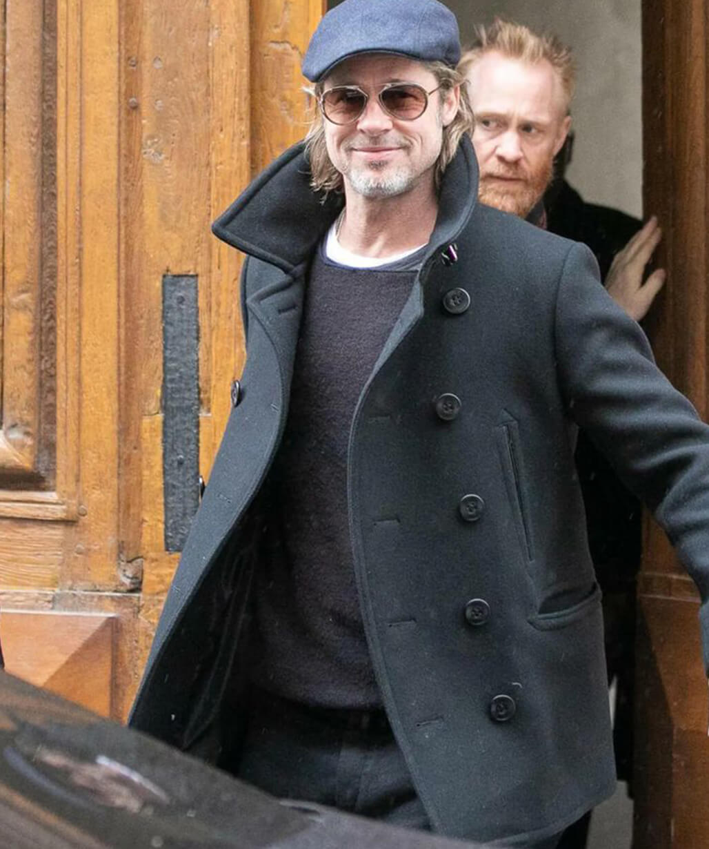 Brad Pitt Black Wool Coat - USA Leather Factory
