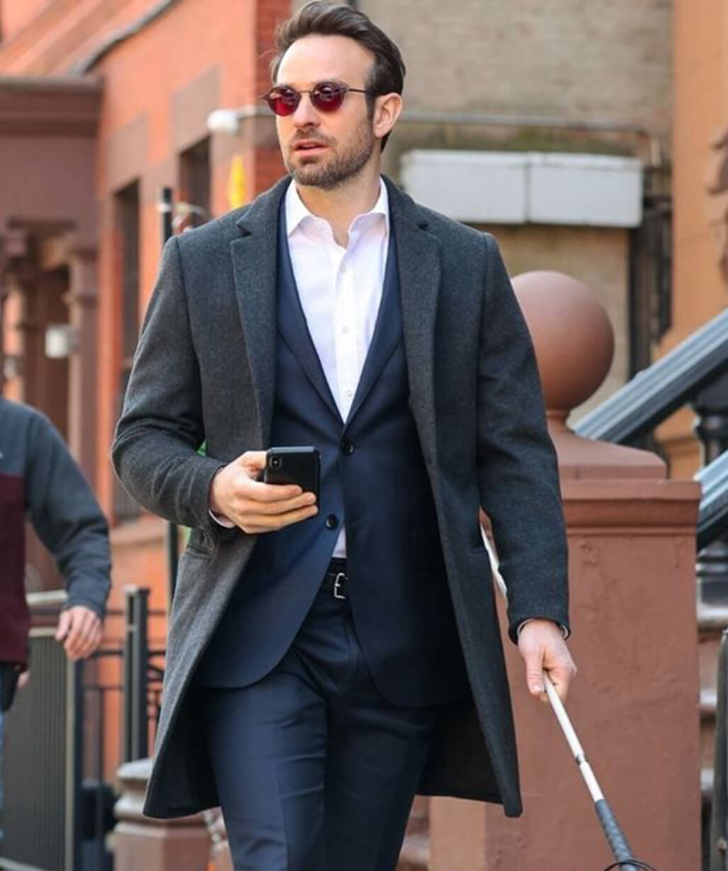 Charlie Cox Daredevil Born Again Black Wool Coat