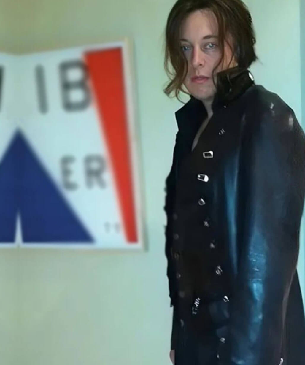 Elon Musk Goth Black Leather Coat - USA Leather Factory