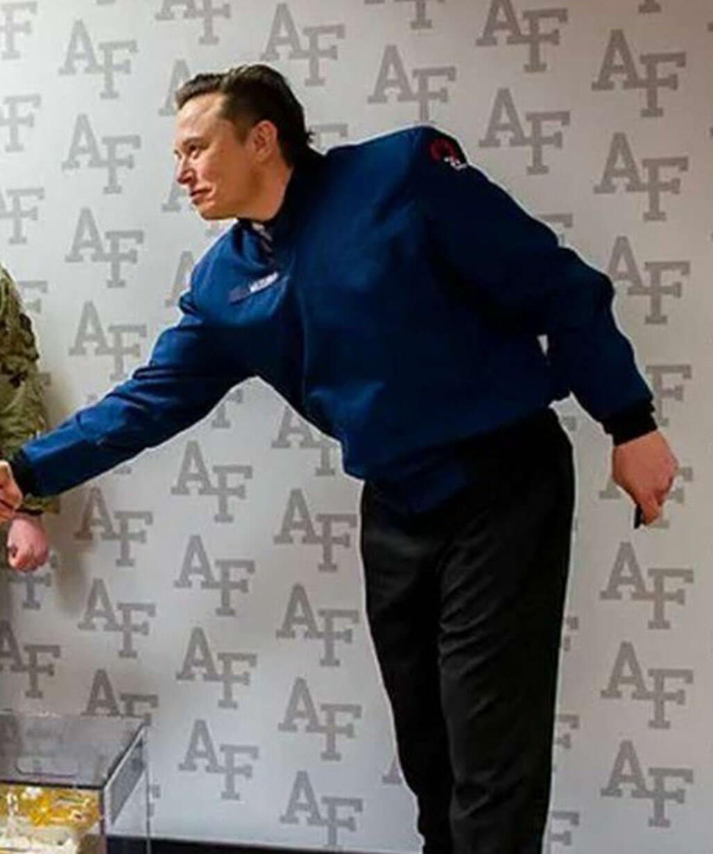 Elon Musk USAFA Blue Jacket - USA Leather Factory