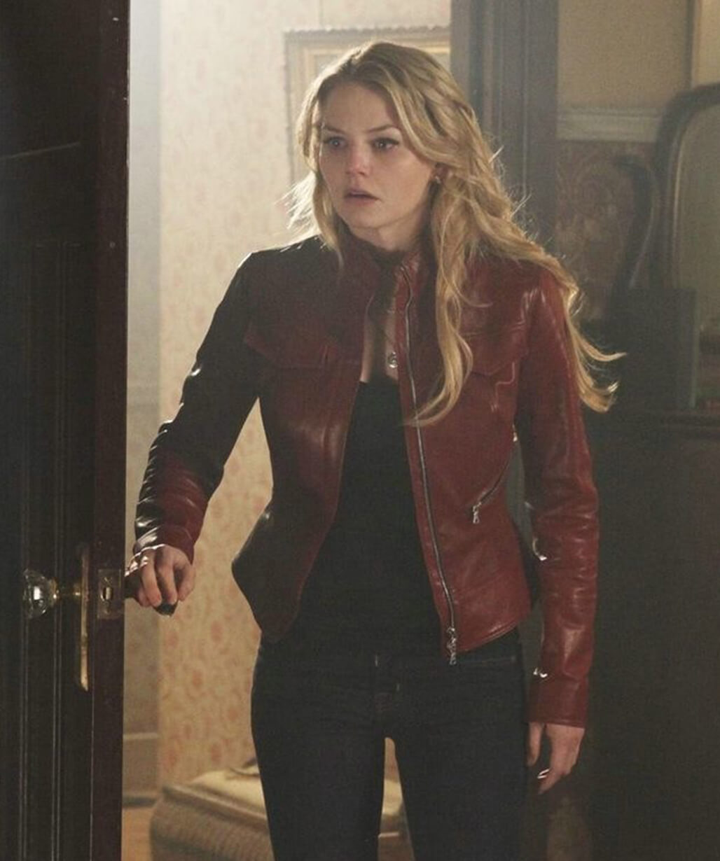 Emma Swan Once Upon a Time Season 6 Red Leather Jacket