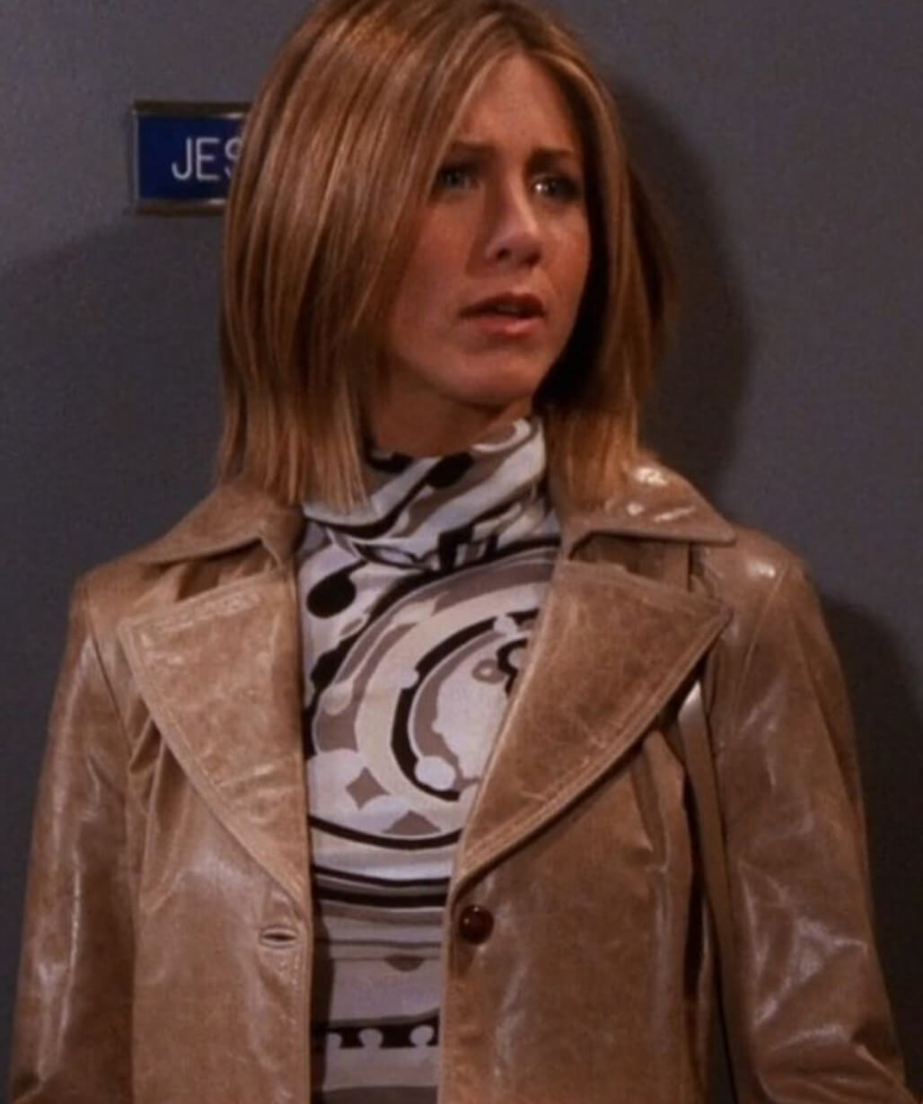 Rachel Green Friends Brown Leather Coat