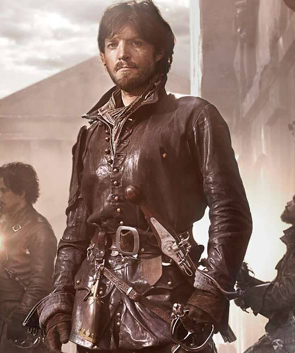The Musketeers S1 Athos Black Leather Jacket - USA Leather Factory