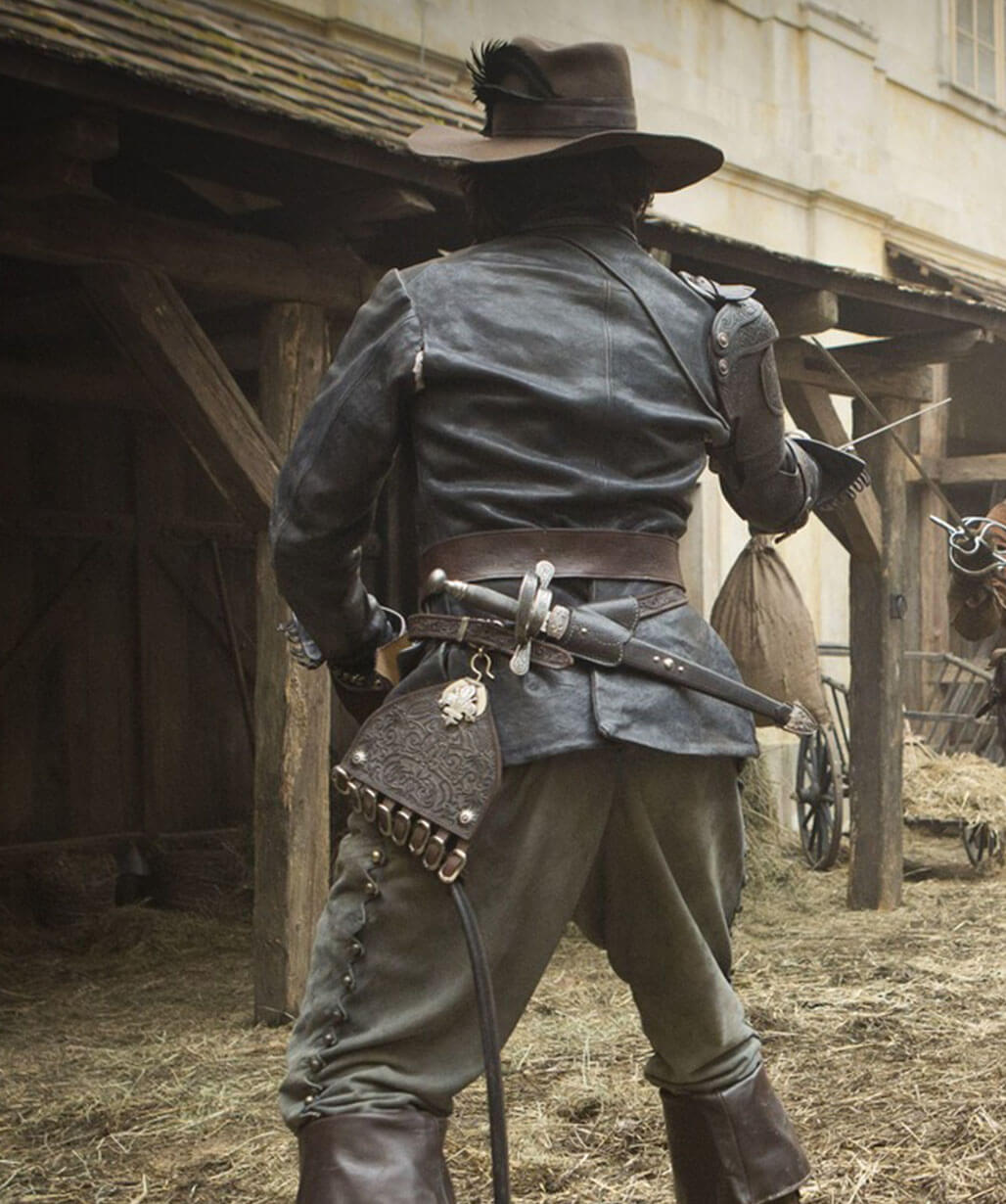 The Musketeers S1 Athos Black Leather Jacket - USA Leather Factory