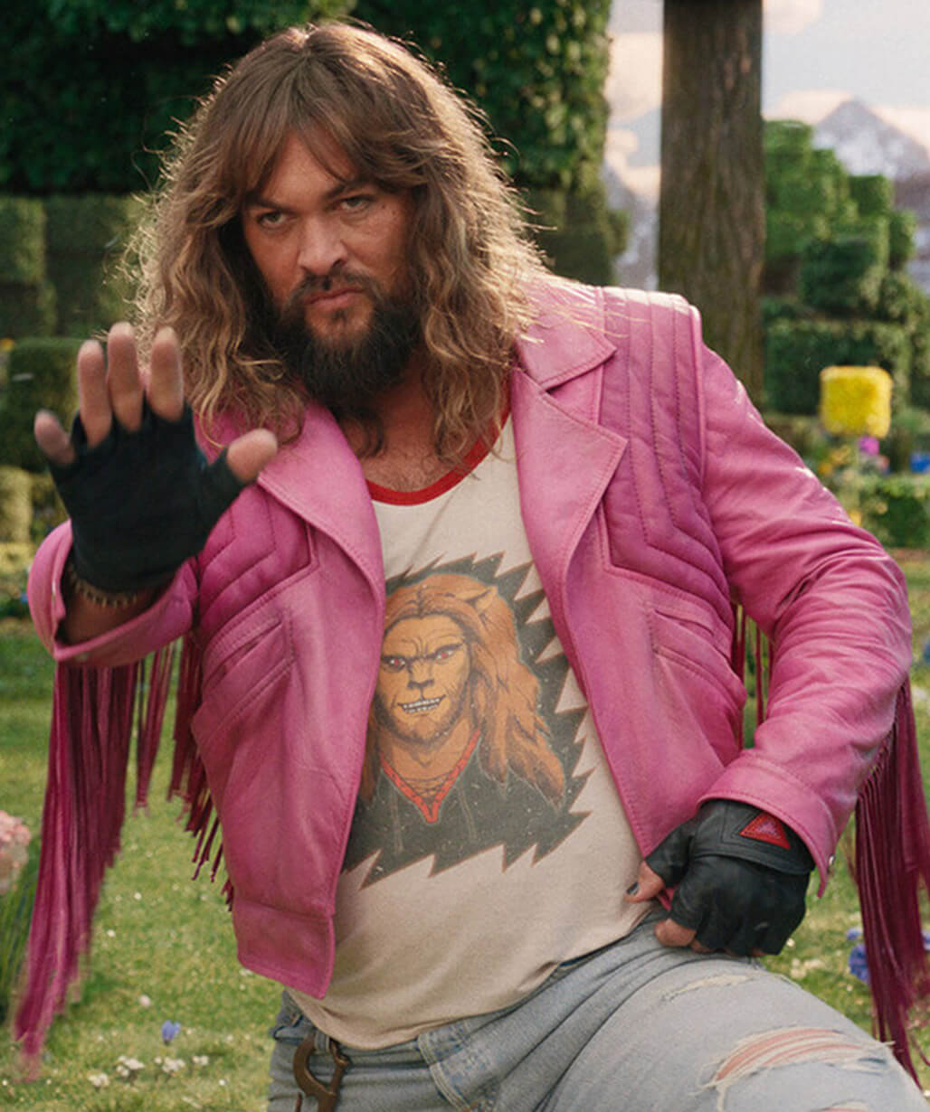 Garett Garrison A Minecraft Movie Pink Leather Jacket