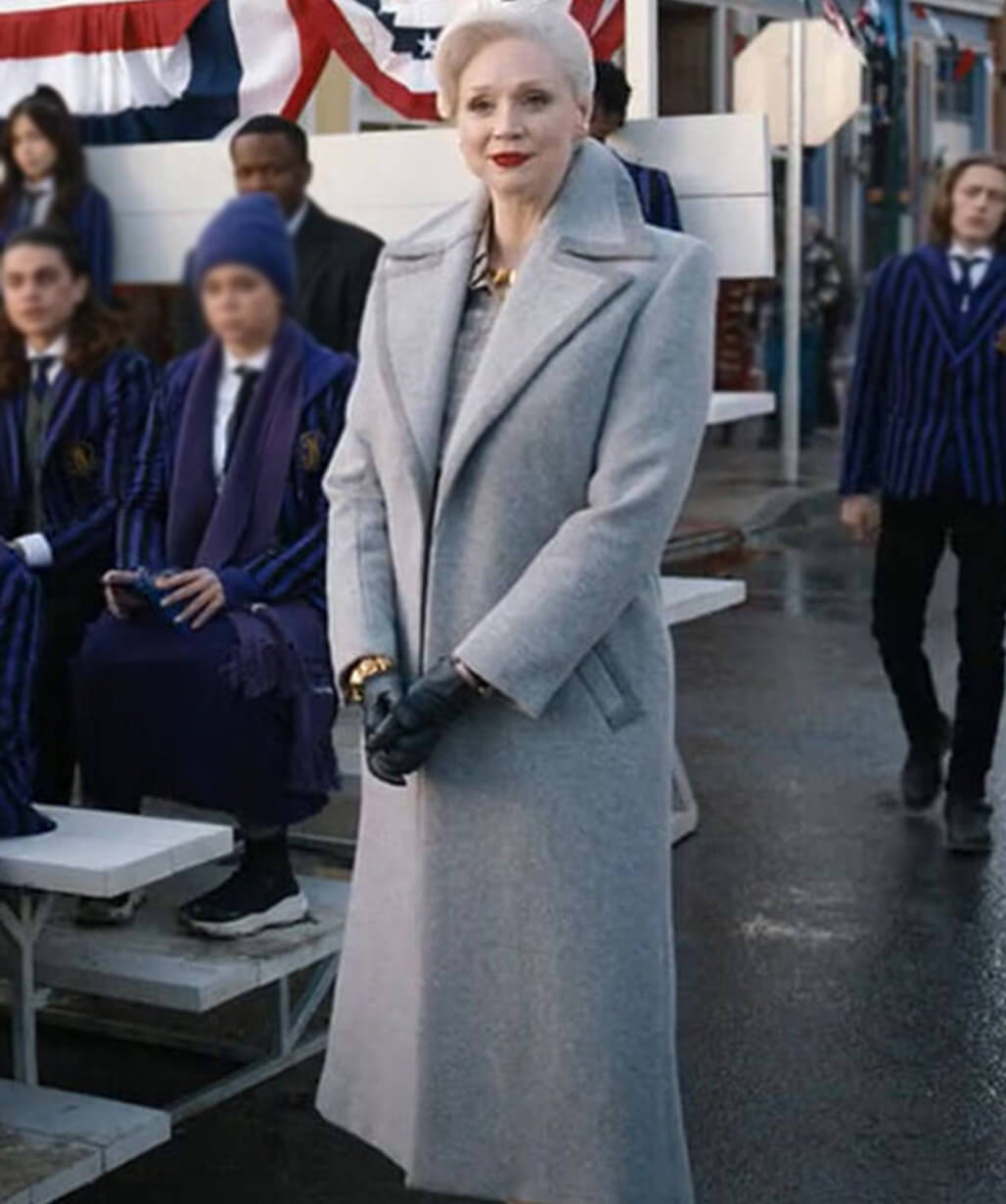 Larissa Weems Wednesday Grey Wool Coat - USA Leather Factory