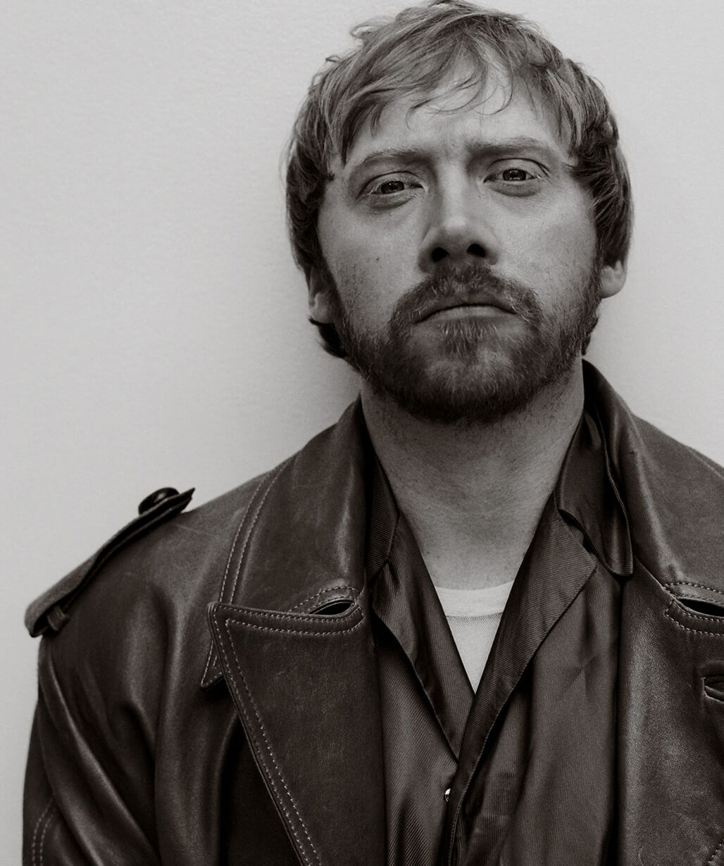 Rupert Grint Brown Leather Coat - USA Leather Factory