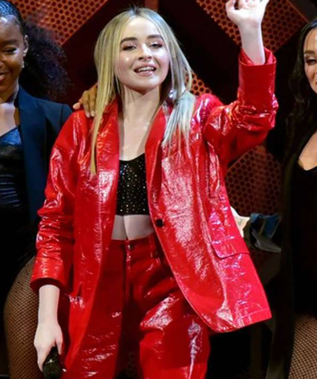 Sabrina Carpenter Leather Red Blazer - USA Leather Factory