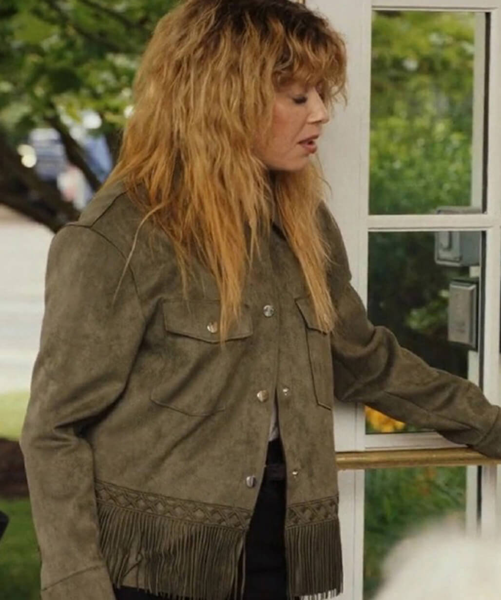 Charlie Cale Poker Face Green Suede Fringe Jacket