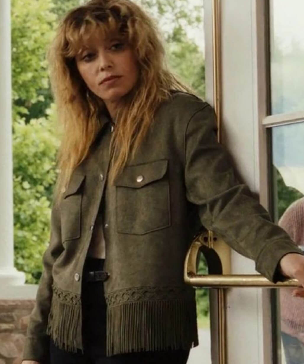 Charlie Cale Poker Face Green Suede Fringe Jacket