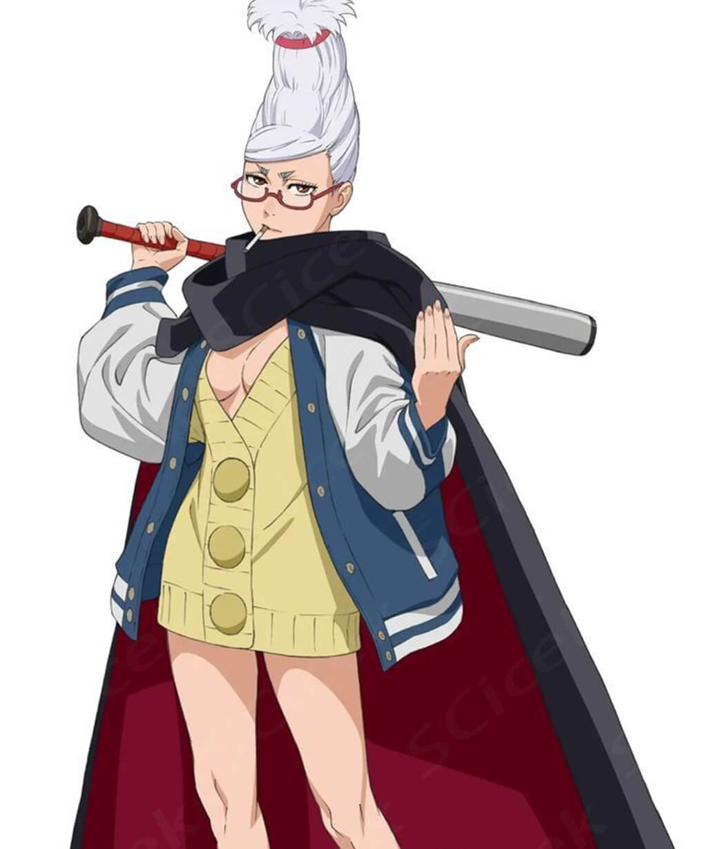 Dandadan 2024 Seiko Ayase Blue & White Varsity Jacket - USA Leather Factory