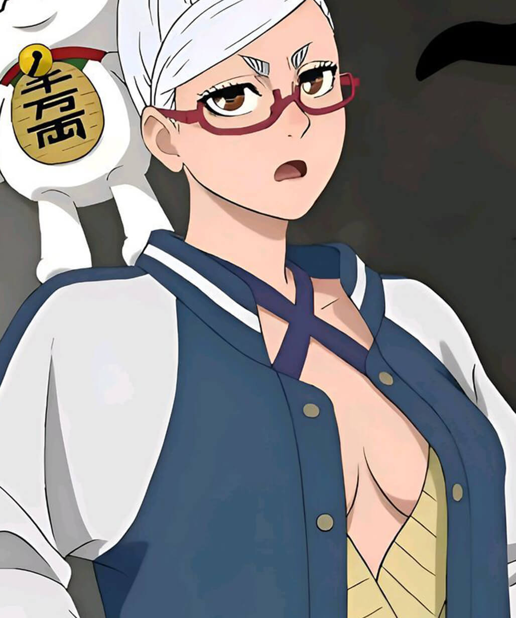 Dandadan 2024 Seiko Ayase Blue & White Varsity Jacket - USA Leather Factory