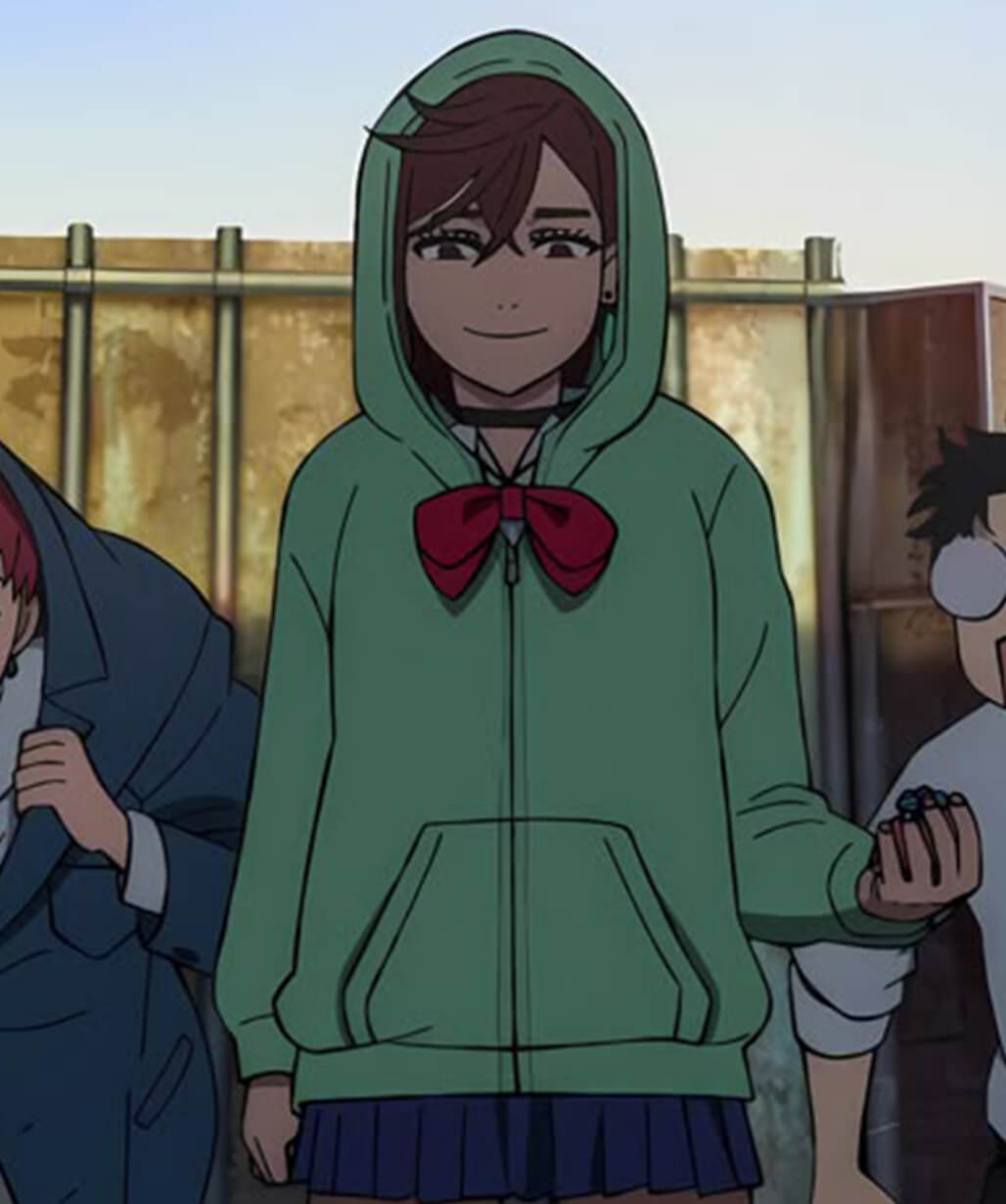 Dandadan Momo Ayase Green Hooded Jacket - USA Leather Factory