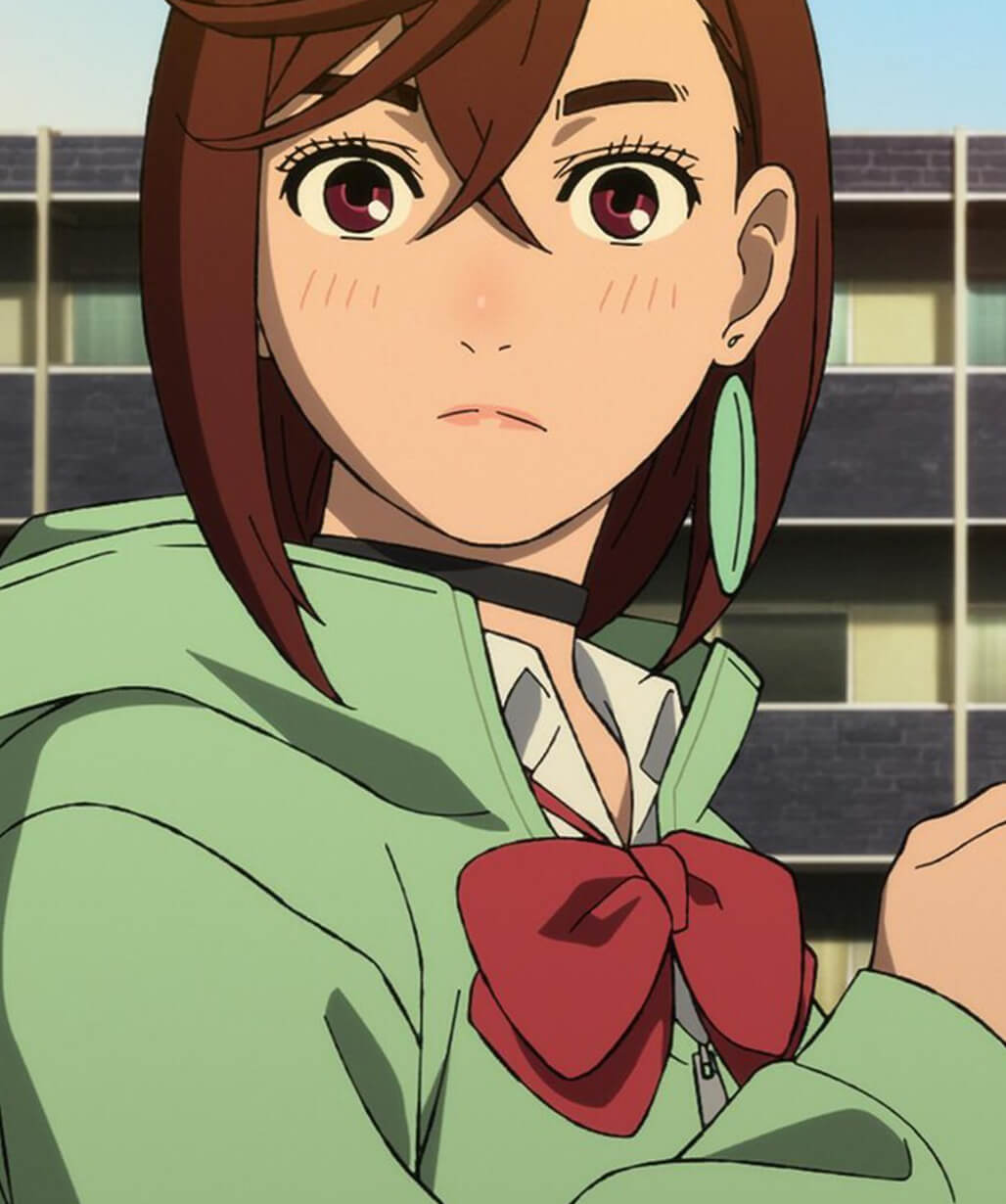 Dandadan Momo Ayase Green Hooded Jacket - USA Leather Factory