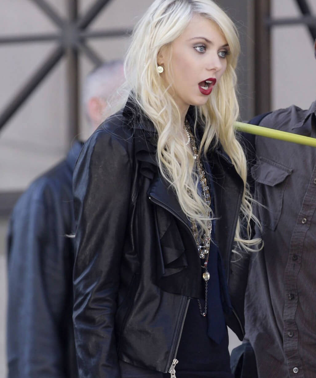 Gossip Girl Jenny Humphrey Biker Leather Jacket