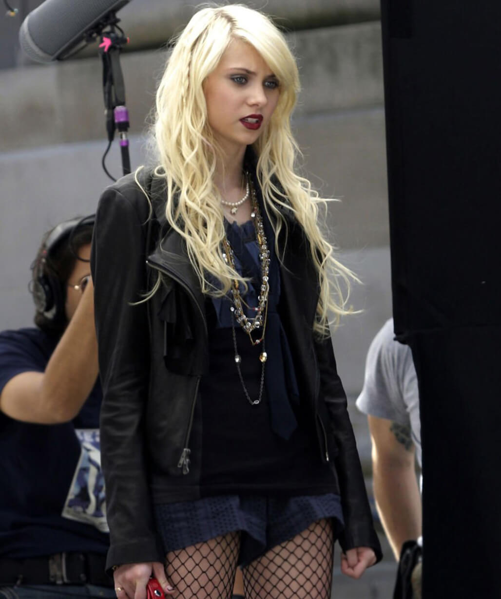 Gossip Girl Jenny Humphrey Biker Leather Jacket
