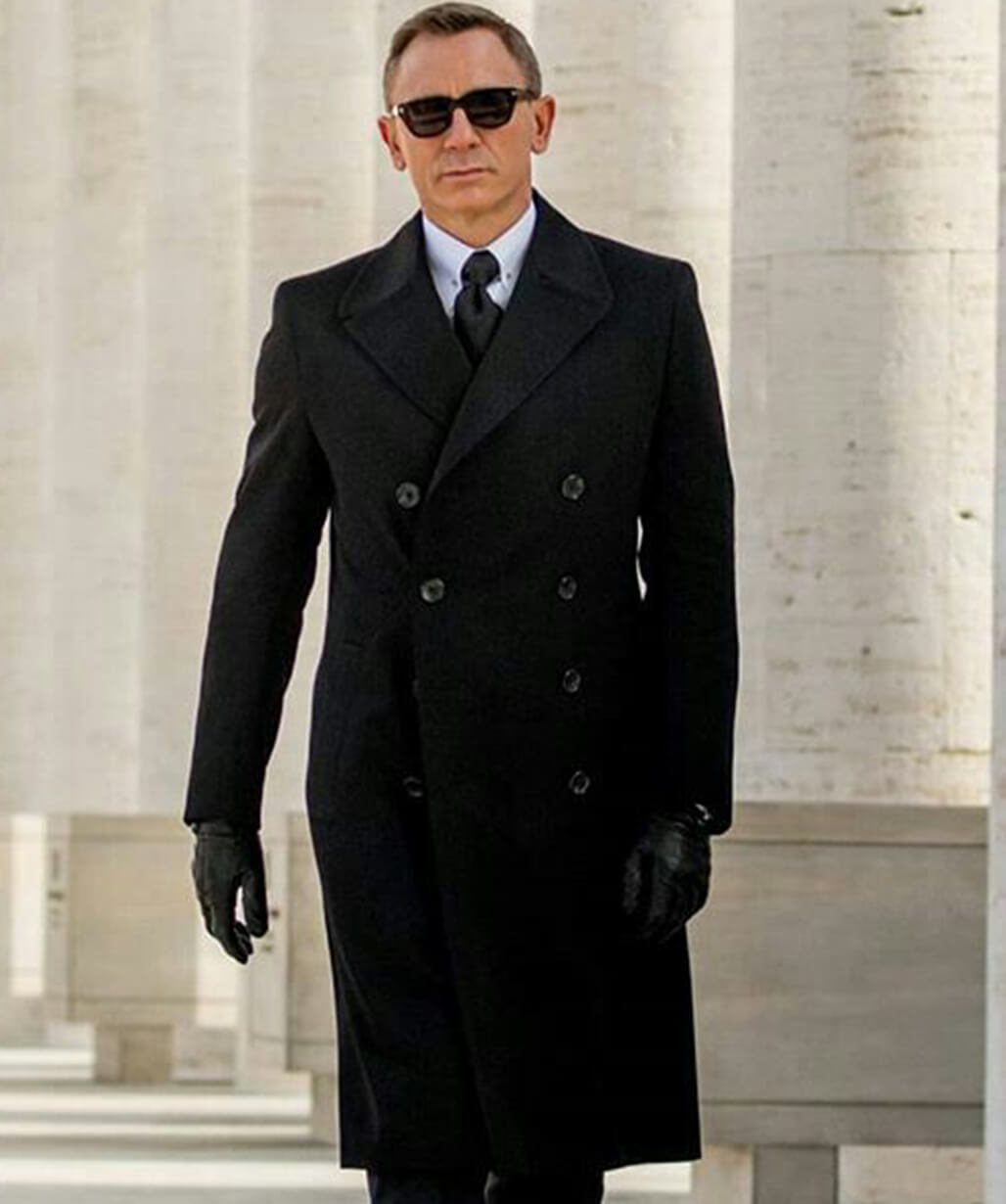 James Bond Spectre Black Trench Coat - USA Leather Factory