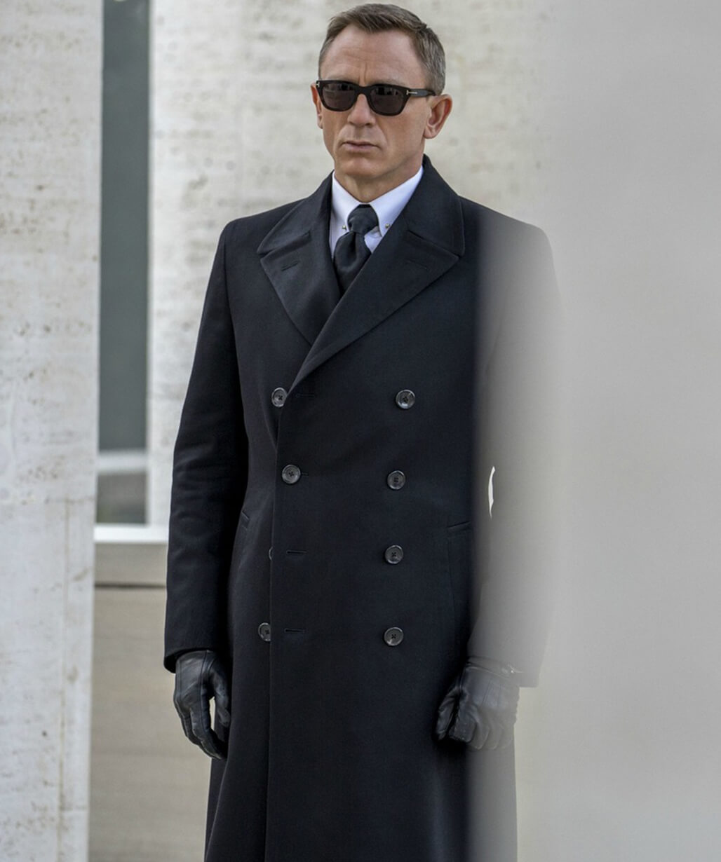 James Bond Spectre Black Trench Coat - USA Leather Factory