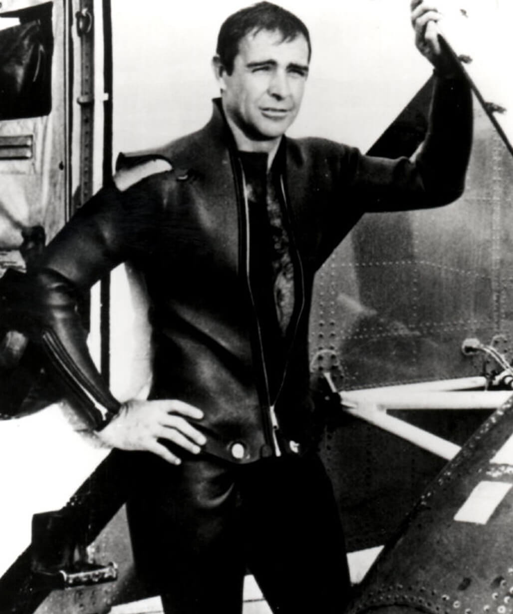 James Bond Thunderball Black Leather Jacket