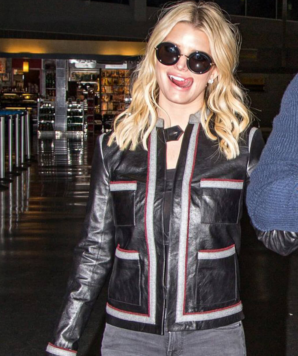 Jessica Simpson Black Leather Jacket - USA Leather Factory