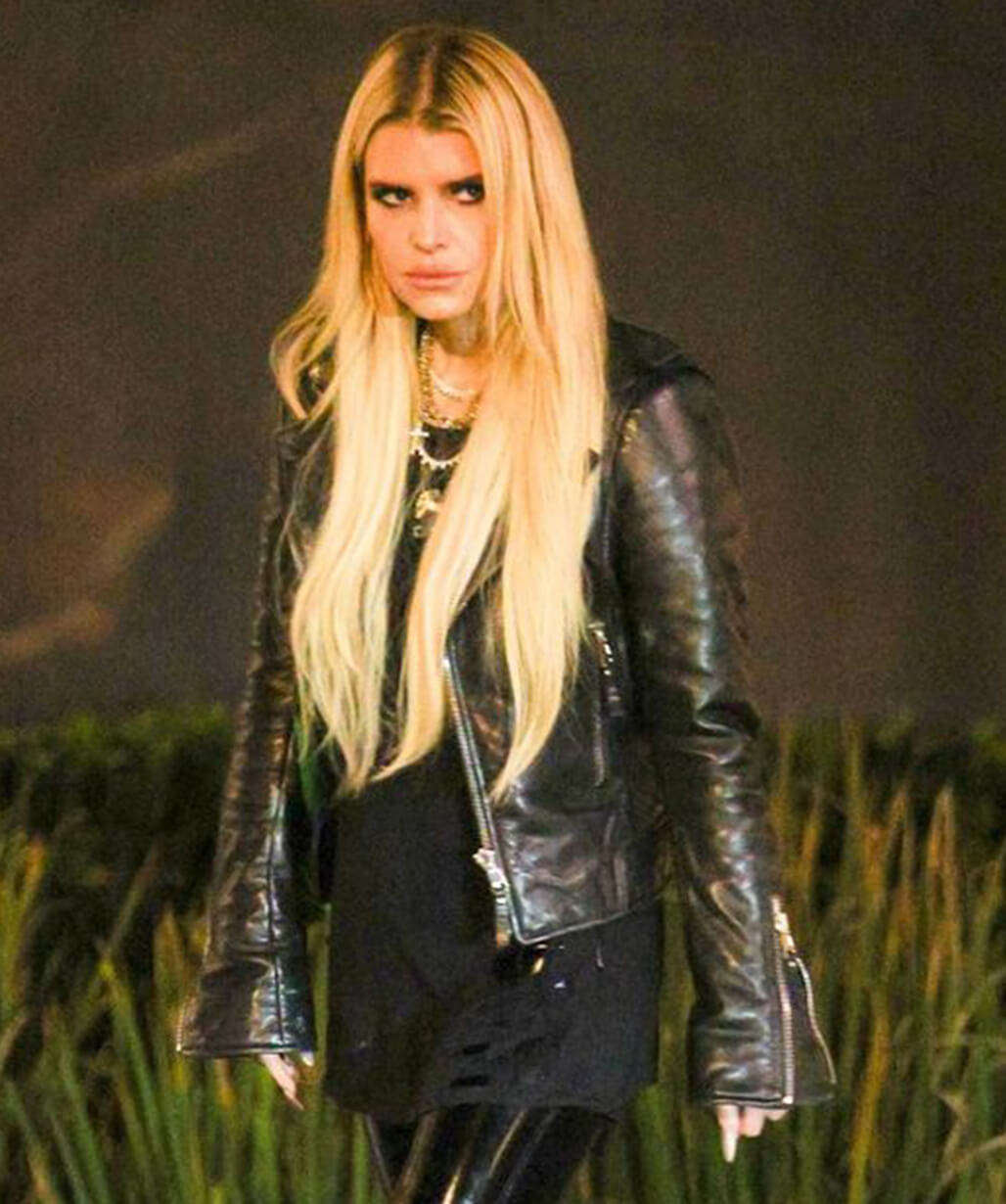 Jessica Simpson Black Leather Biker Jacket