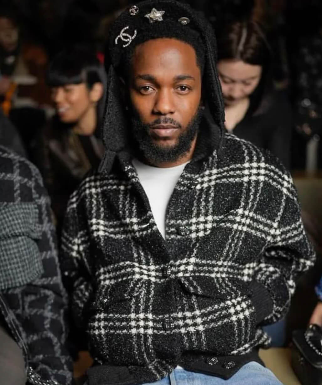 Kendrick Lamar Black Checkered Wool Jacket