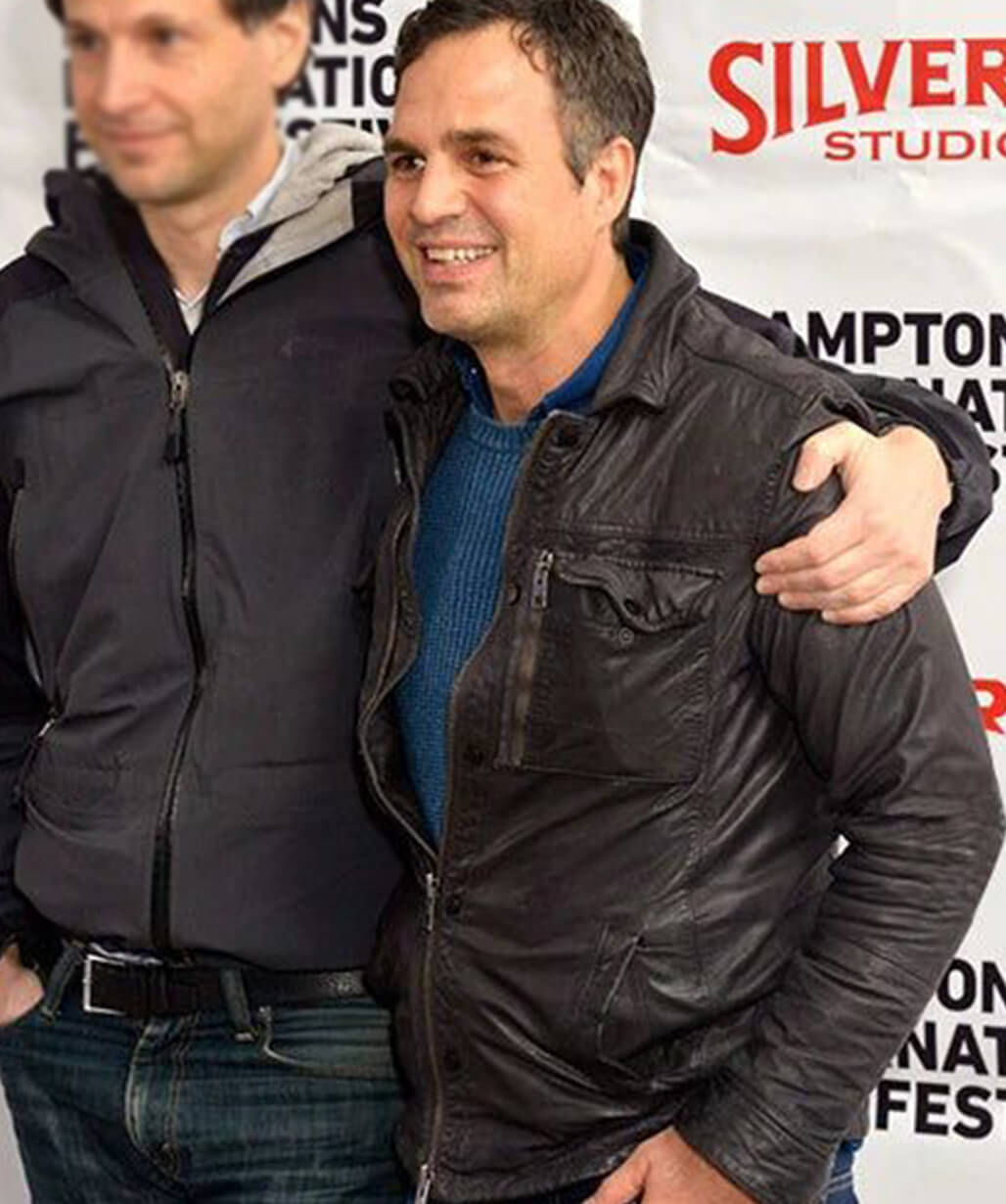 Mark Ruffalo Black Leather Jacket - USA Leather Factory