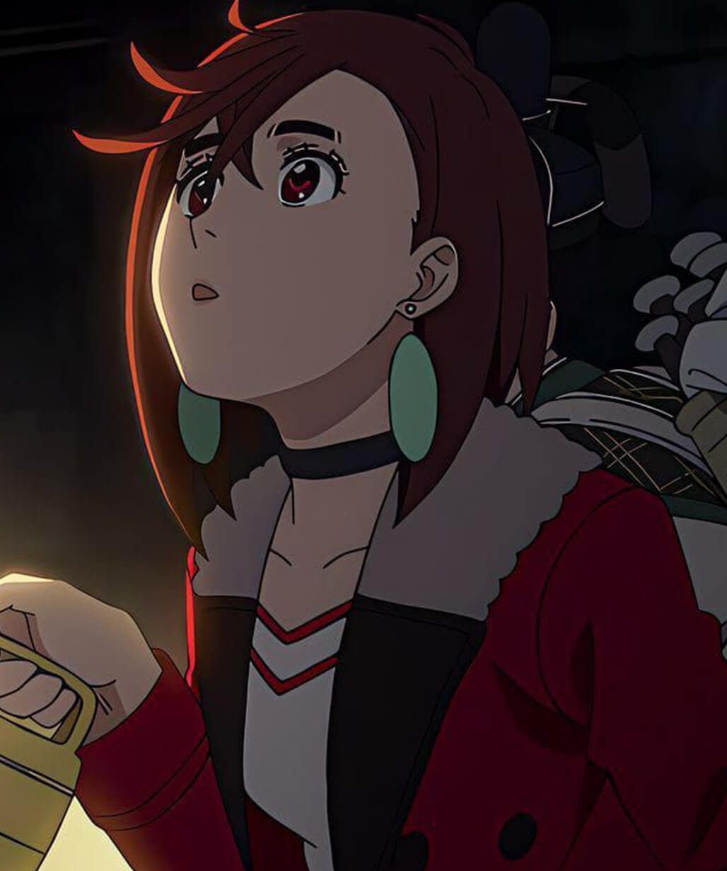 Momo Ayase Dandadan 2024 Red Fur Jacket