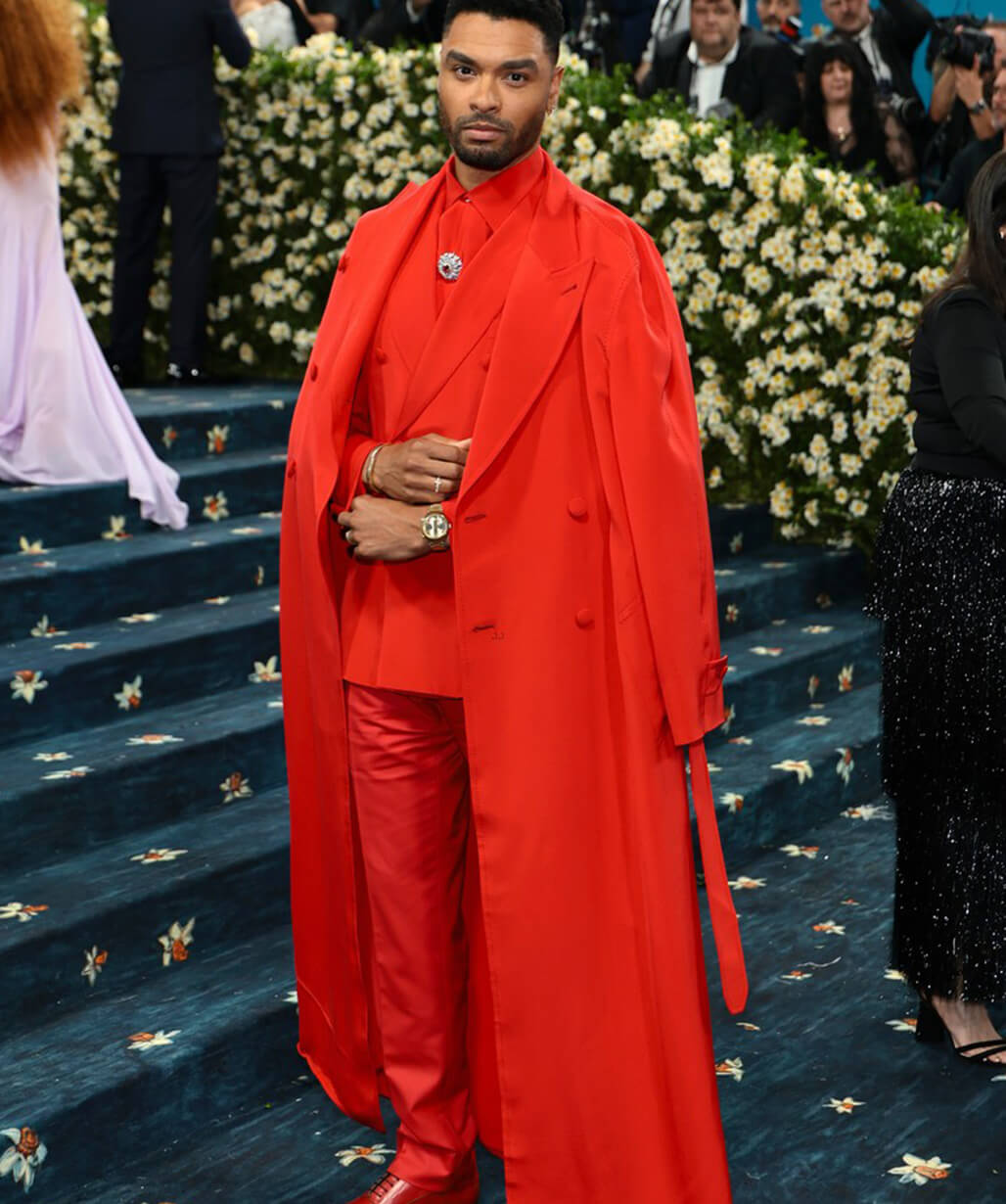Regé Jean Page Met Gala 2025 Red Long Coat
