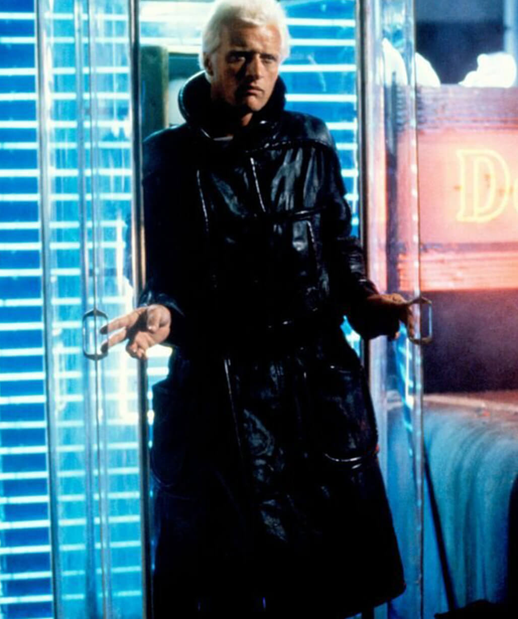 Roy Batty Blade Runner Black Trench Leather Coat - USA Leather Factory