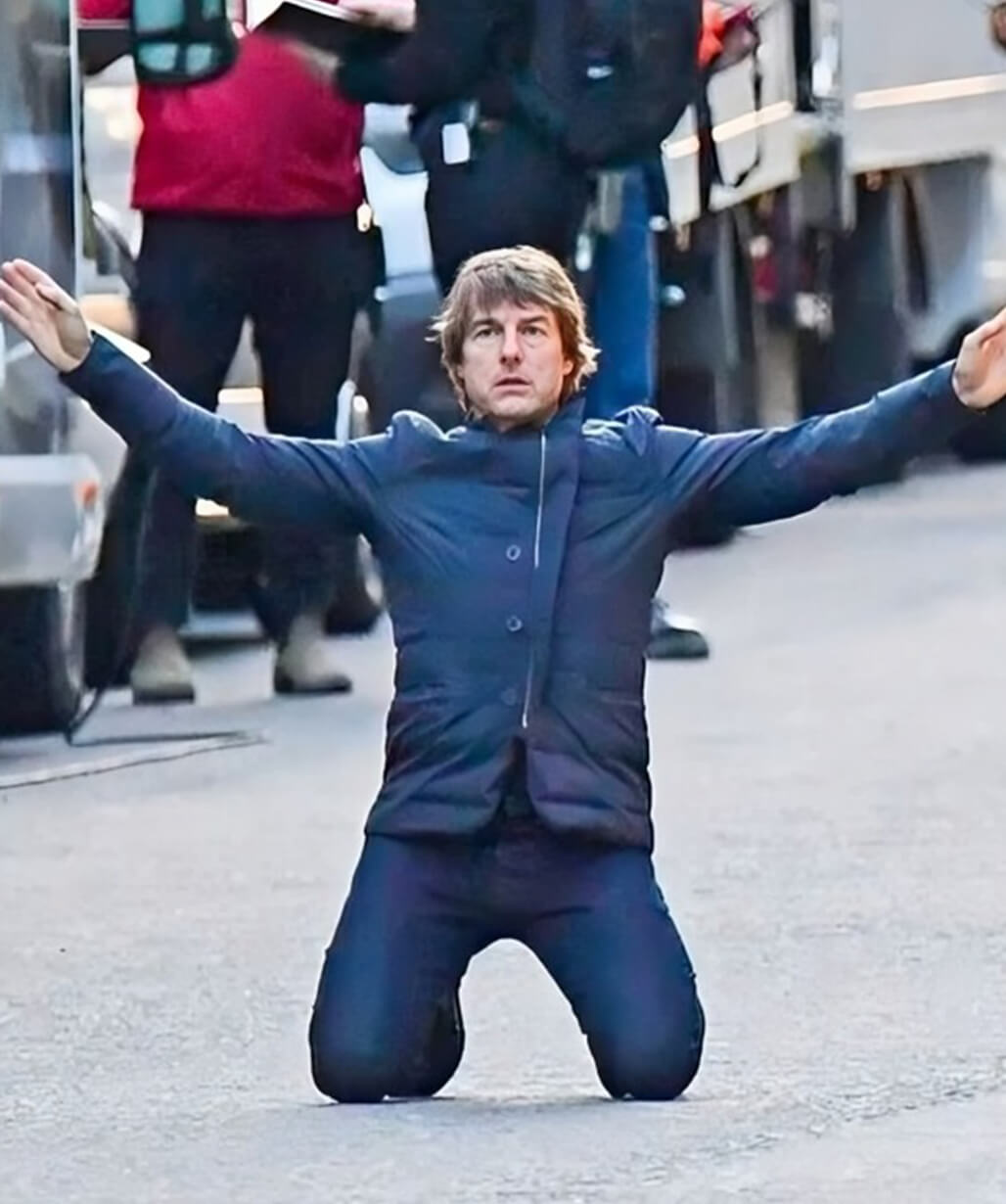 Tom Cruise Mission Impossible The Final Reckoning Blue Puffer Jacket ...