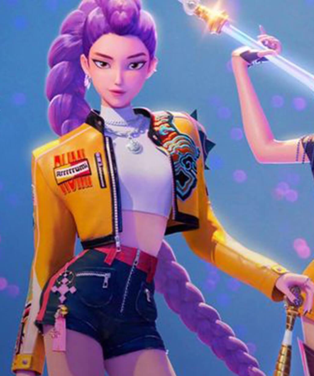 Arden Cho Rumi KPop Demon Hunters Yellow Leather Jacket