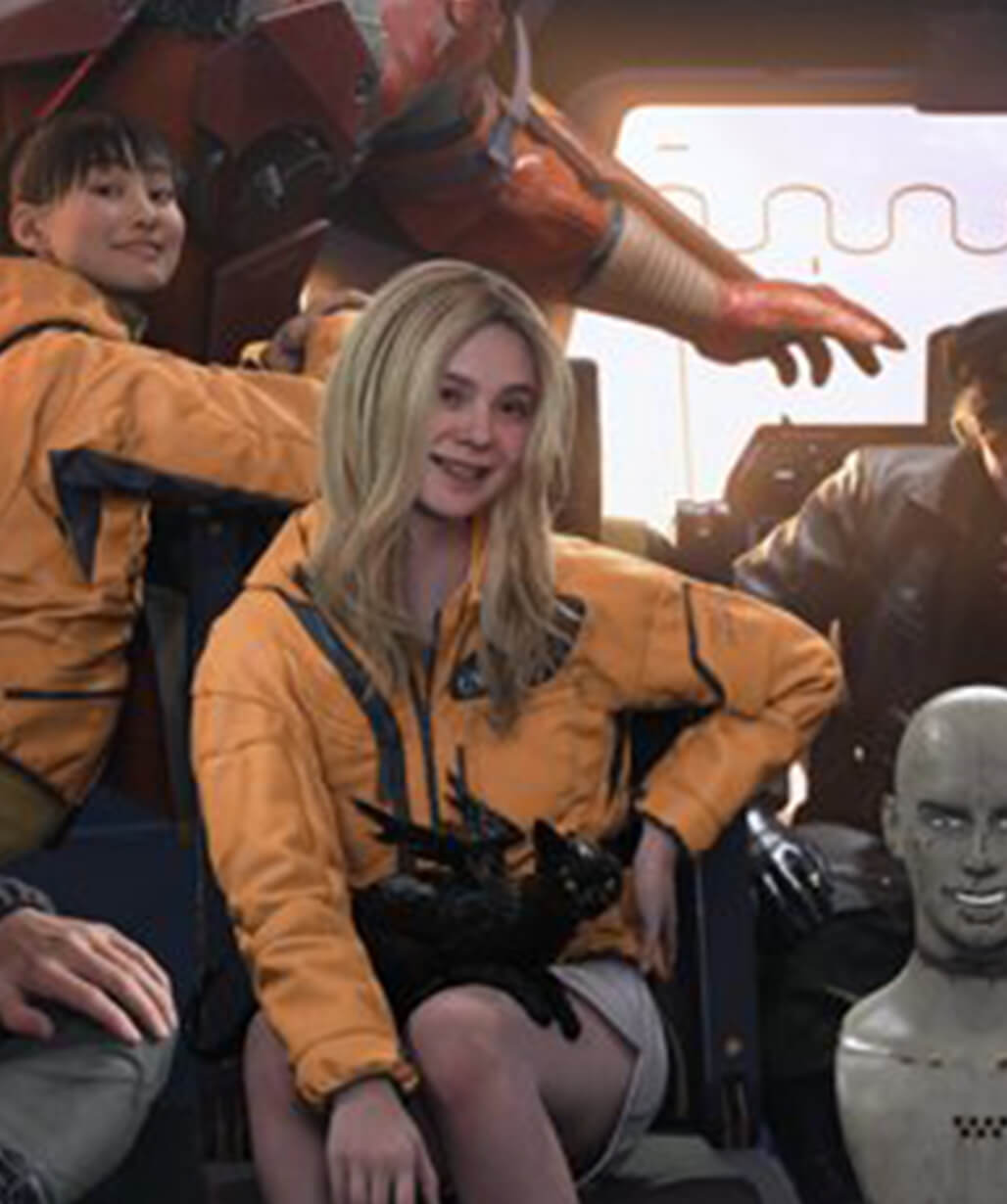 Elle Fanning Death Stranding 2 Tomorrow Orange Jacket