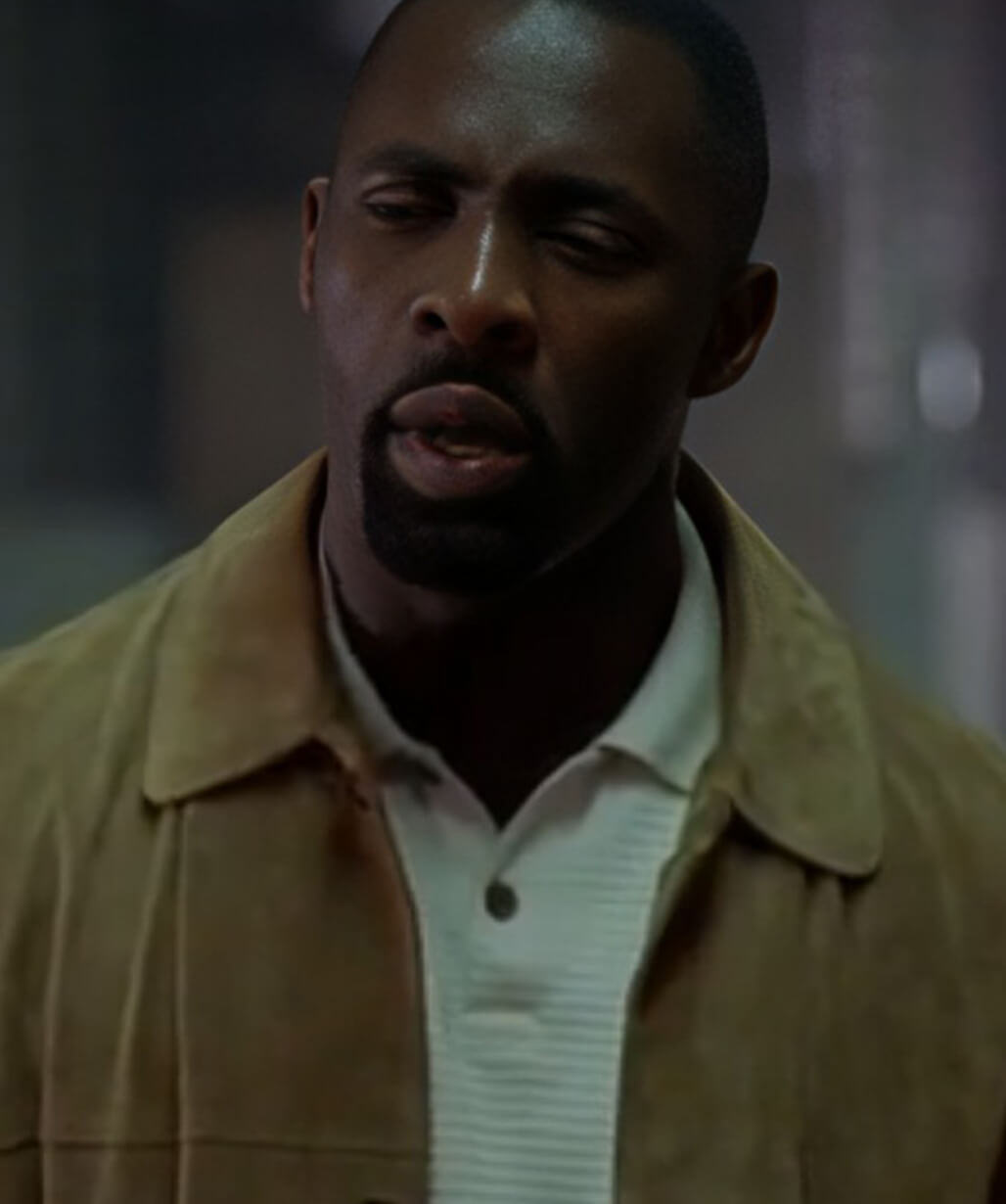 Edris Elba The Wire S01 Stringer Bell Brown Suede Jacket