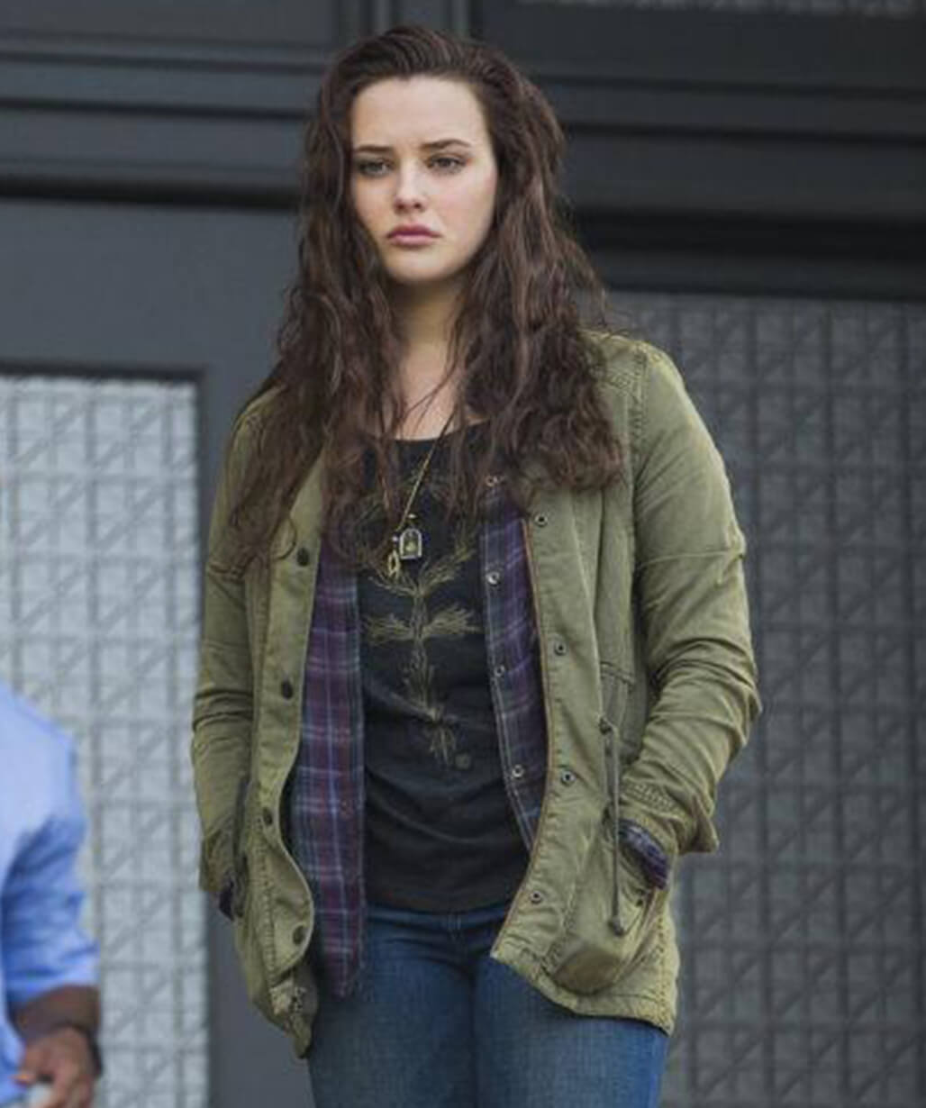 Katherine Langford Hannah Baker 13 Reasons Why Green Jacket
