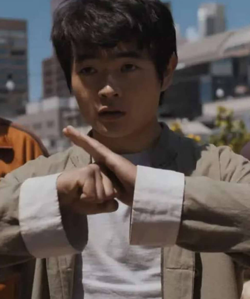 Ben Wang Karate Kid Legends 2025 Li Fong Grey Jacket