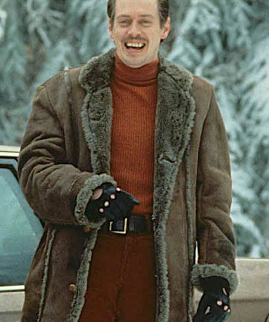 Steve Buscemi Fargo Brown Shearling Suede Coat