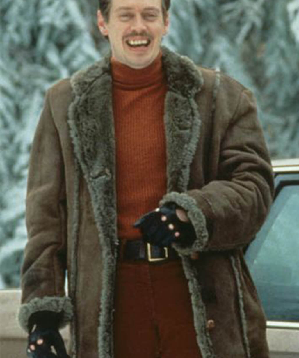 Steve Buscemi Fargo Brown Shearling Suede Coat