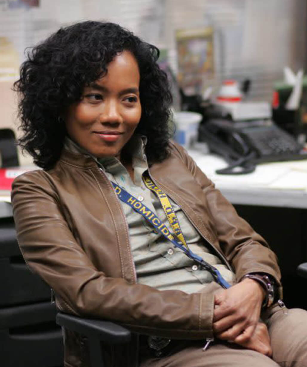Sonja Sohn The Wire S04 Kima Greggs Brown Leather Jacket