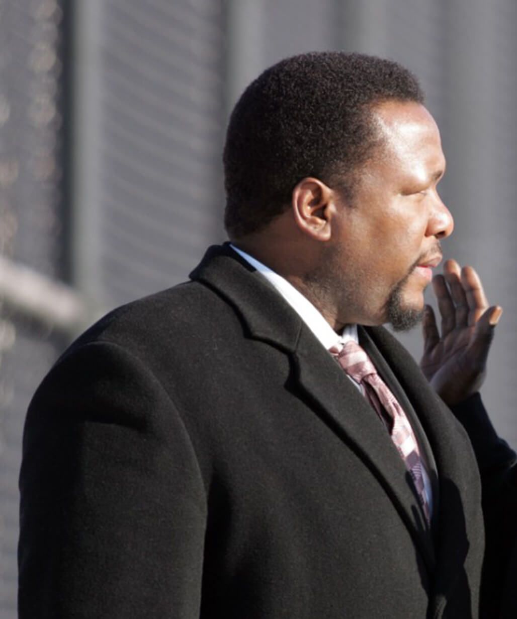 Wendell Pierce The Wire 2002 Bunk Moreland Black Wool Coat - USA Leather Factory