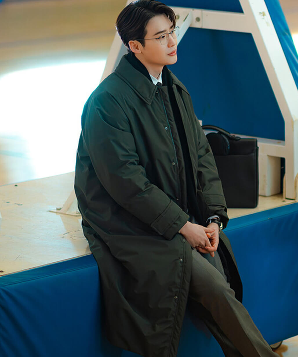 Ahn Joo-hyung Law and the City Green Coat - USA Leather Factory