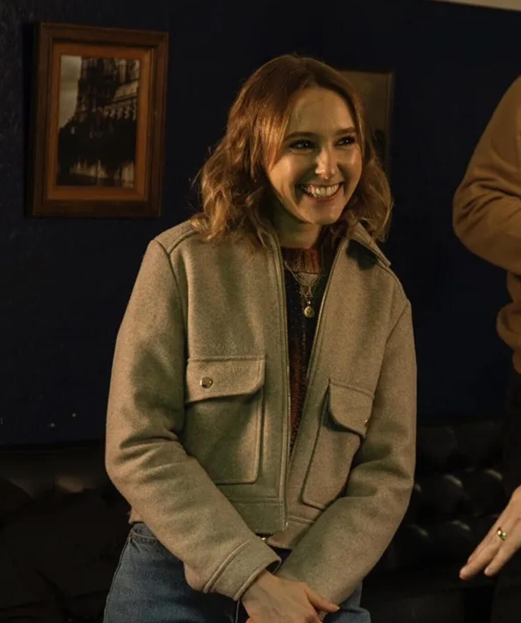 Code of Silence S01 Alison Brooks Grey Wool Jacket - USA Leather Factory