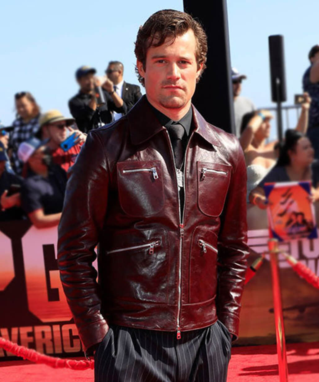 Jake Picking Maroon Leather Jacket - USA Leather Factory