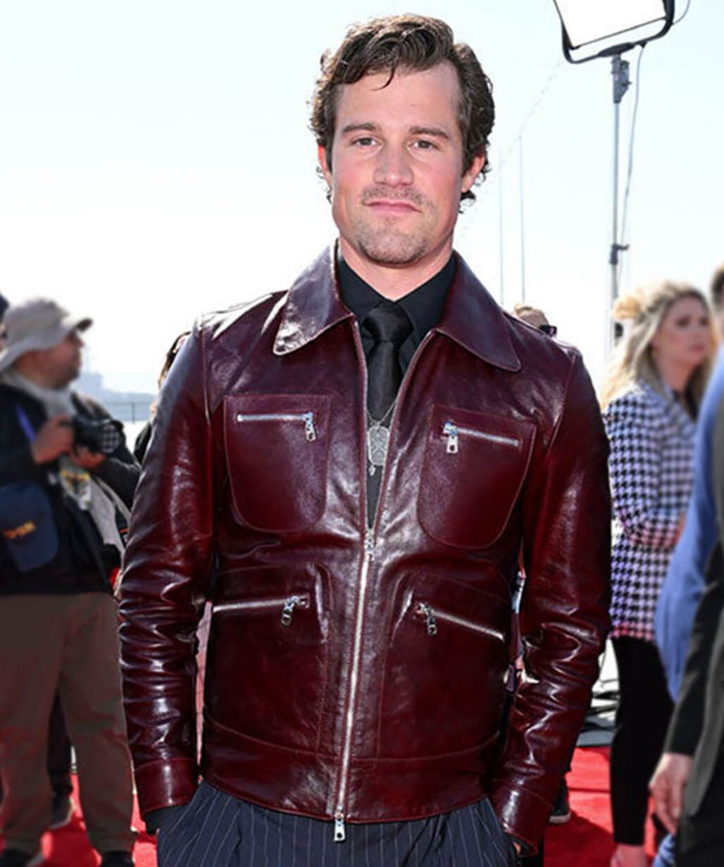 Jake Picking Maroon Leather Jacket - USA Leather Factory