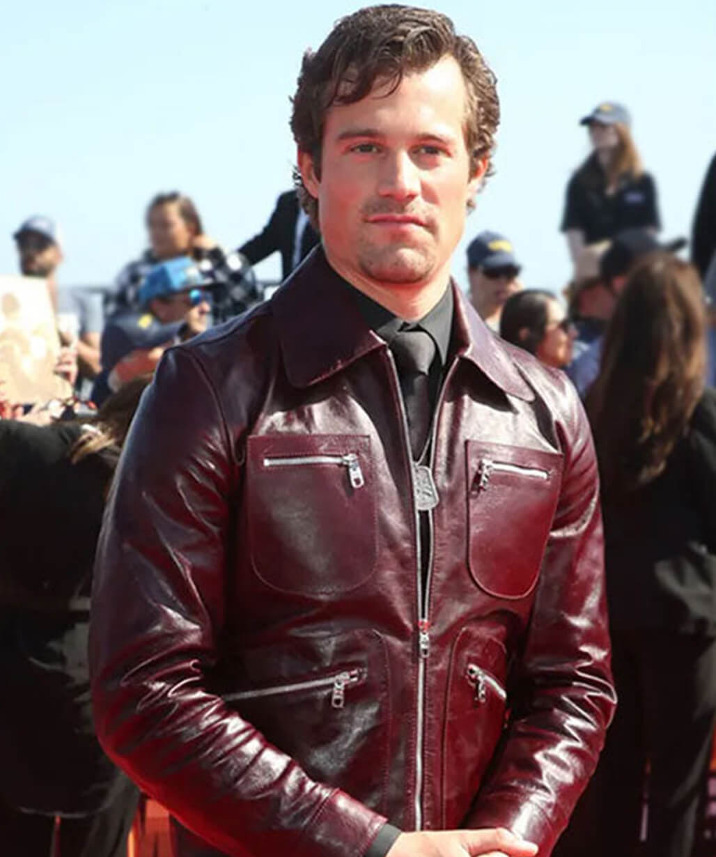 Jake Picking Maroon Leather Jacket - USA Leather Factory