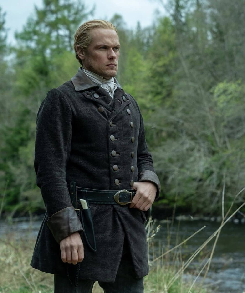 Jamie Fraser Outlander S07 Black Coat - USA Leather Factory