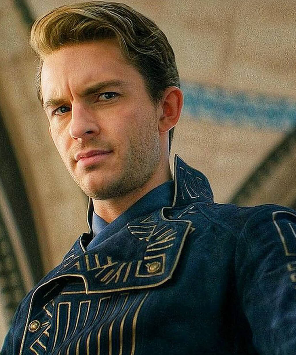 Jonathan Bailey Wicked 2024 Prince Fiyero Blue Jacket - USA Leather Factory