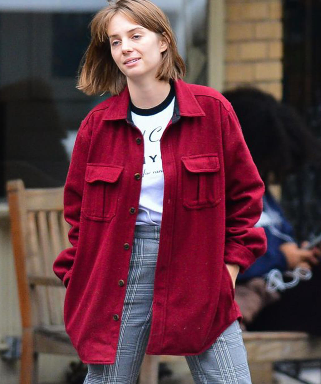 Robin Buckley Stranger Things Red Wool Jacket