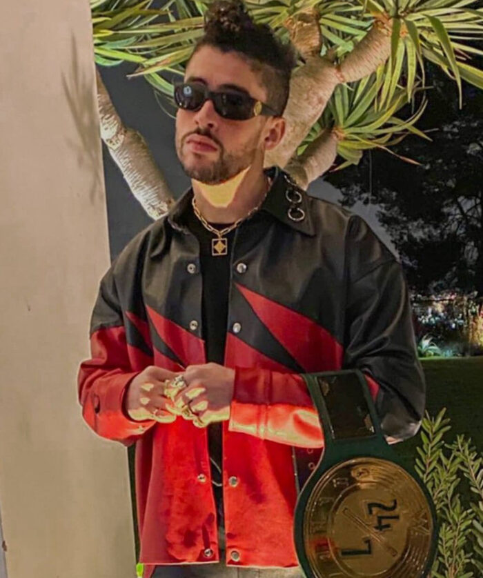 Bad Bunny WWE Kane Leather Costume Jacket - USA Leather Factory